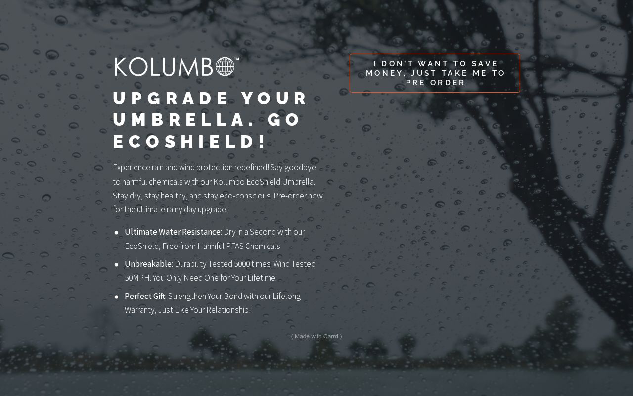 Introducing the Kolumbo EcoShield Umbrella: Unparalleled Water ...
